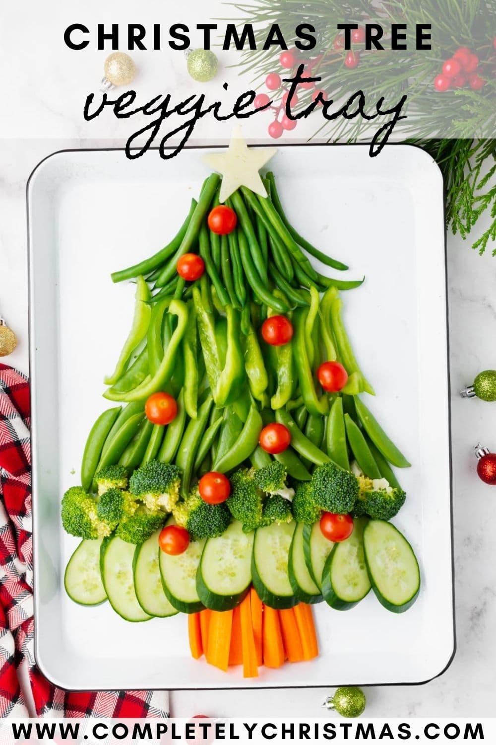 Christmas Tree Veggie Tray - Completely Christmas