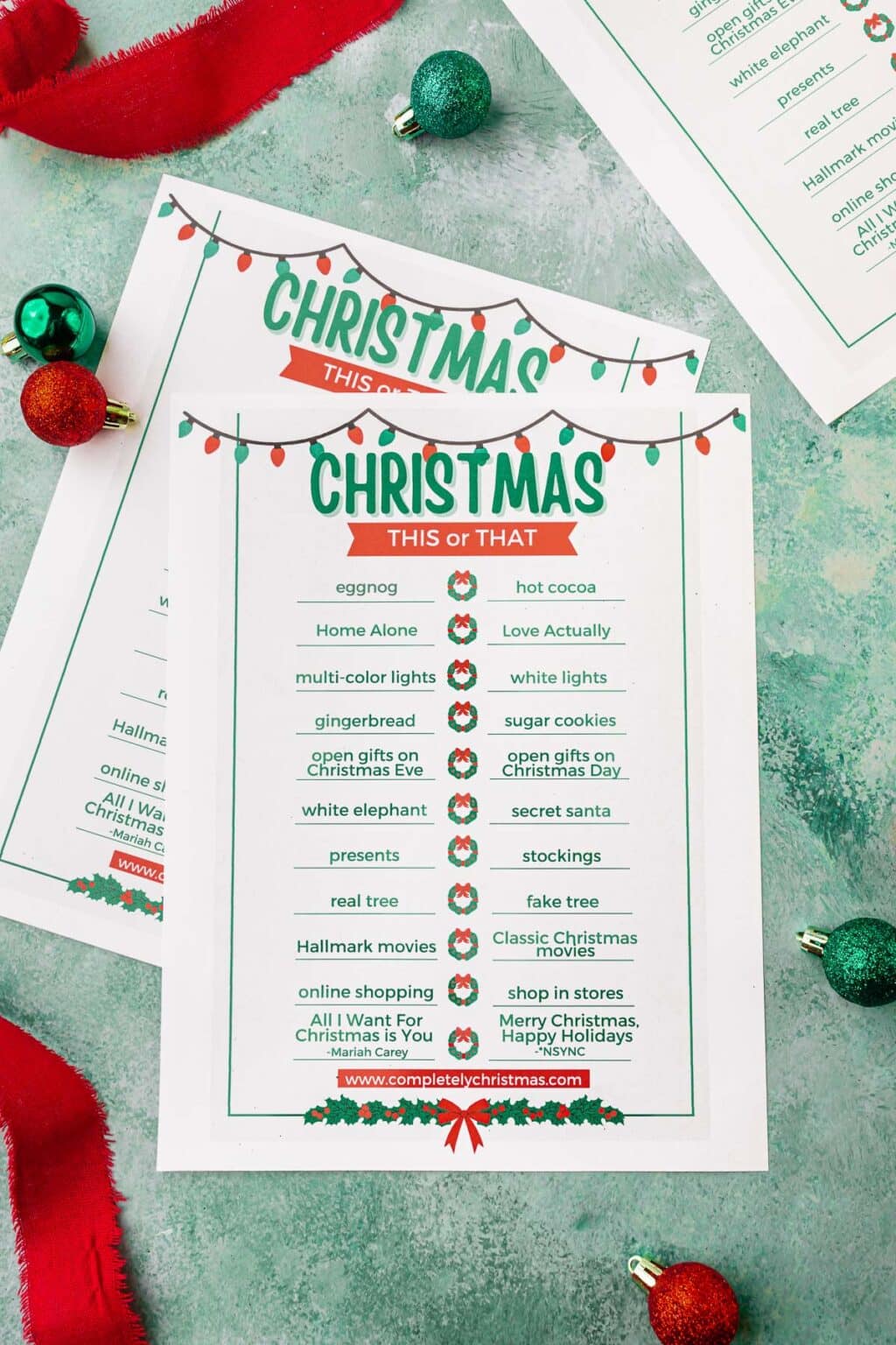 Christmas This or That - FREE Printable