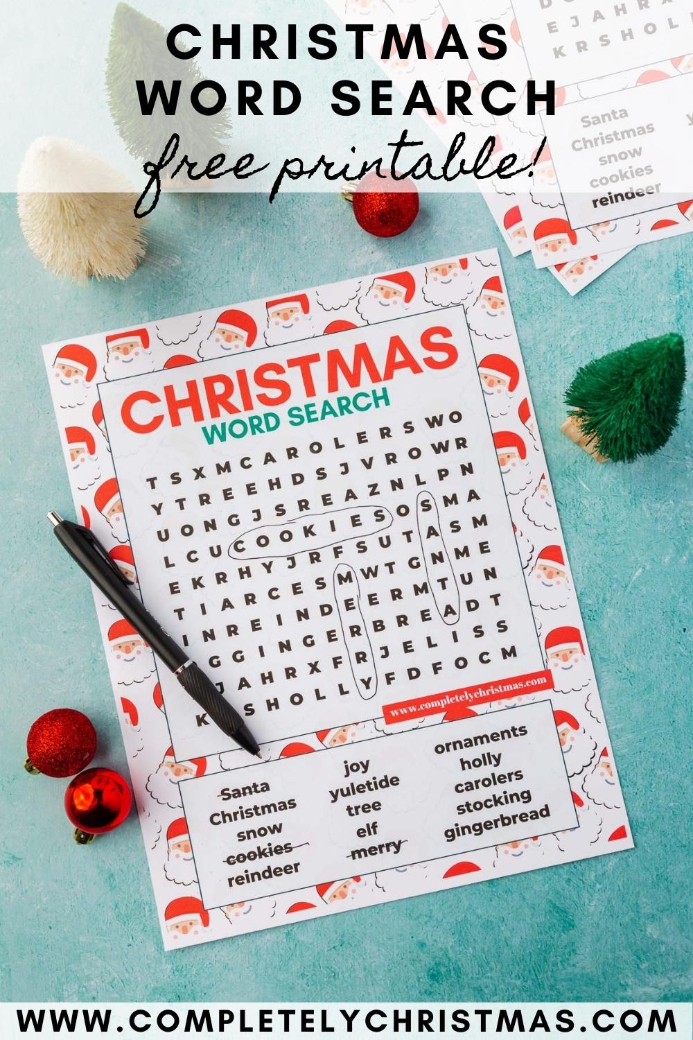 Christmas Word Search - FREE Printable