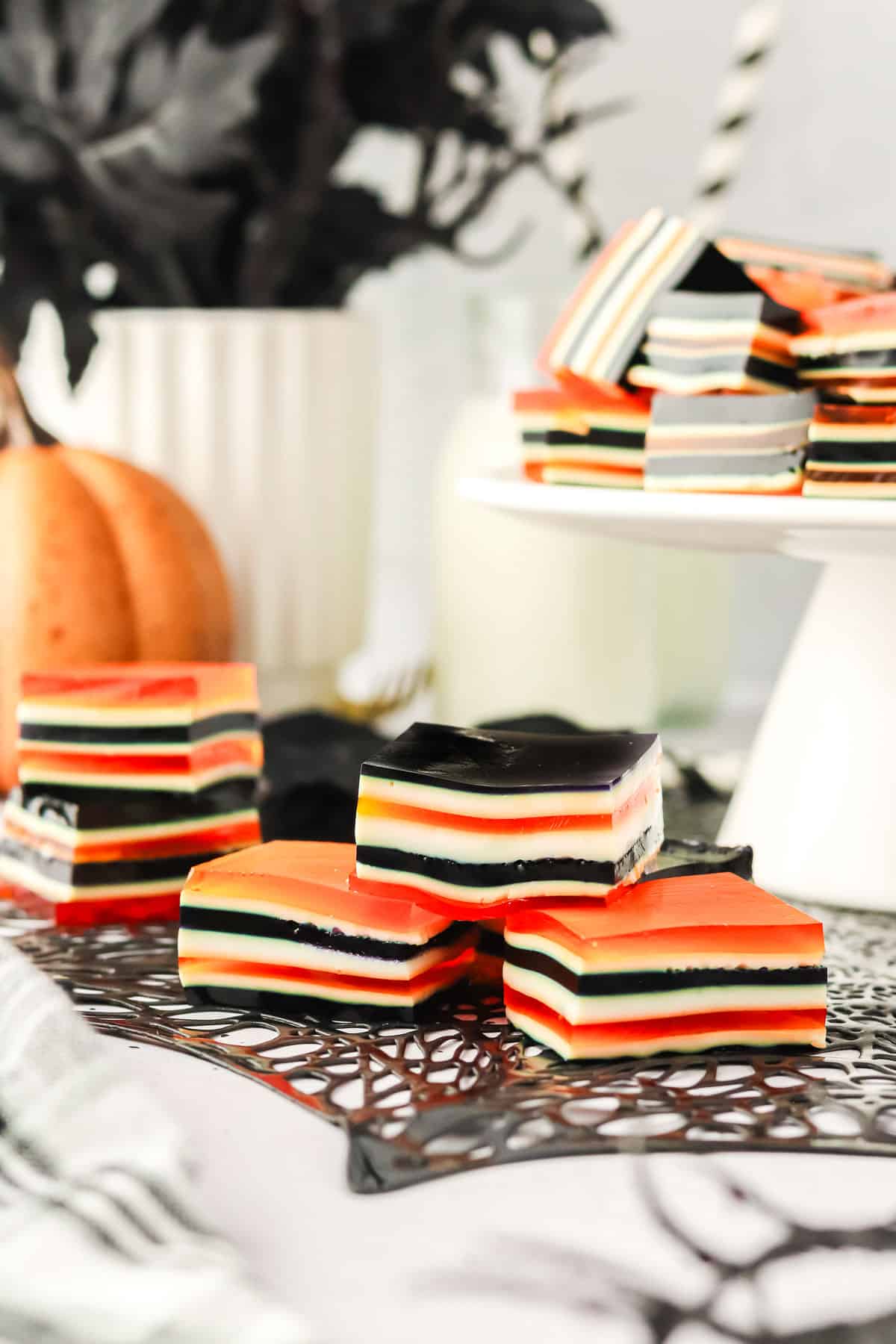 Halloween Layered Jello Jigglers - Completely Christmas