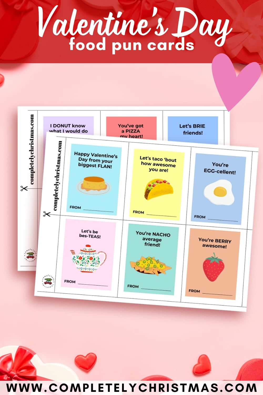 Printable Valentine’s Day Food Puns Cards
