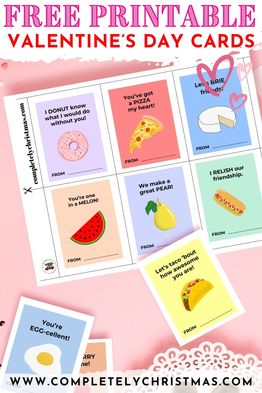 Printable Valentine’s Day Food Puns Cards