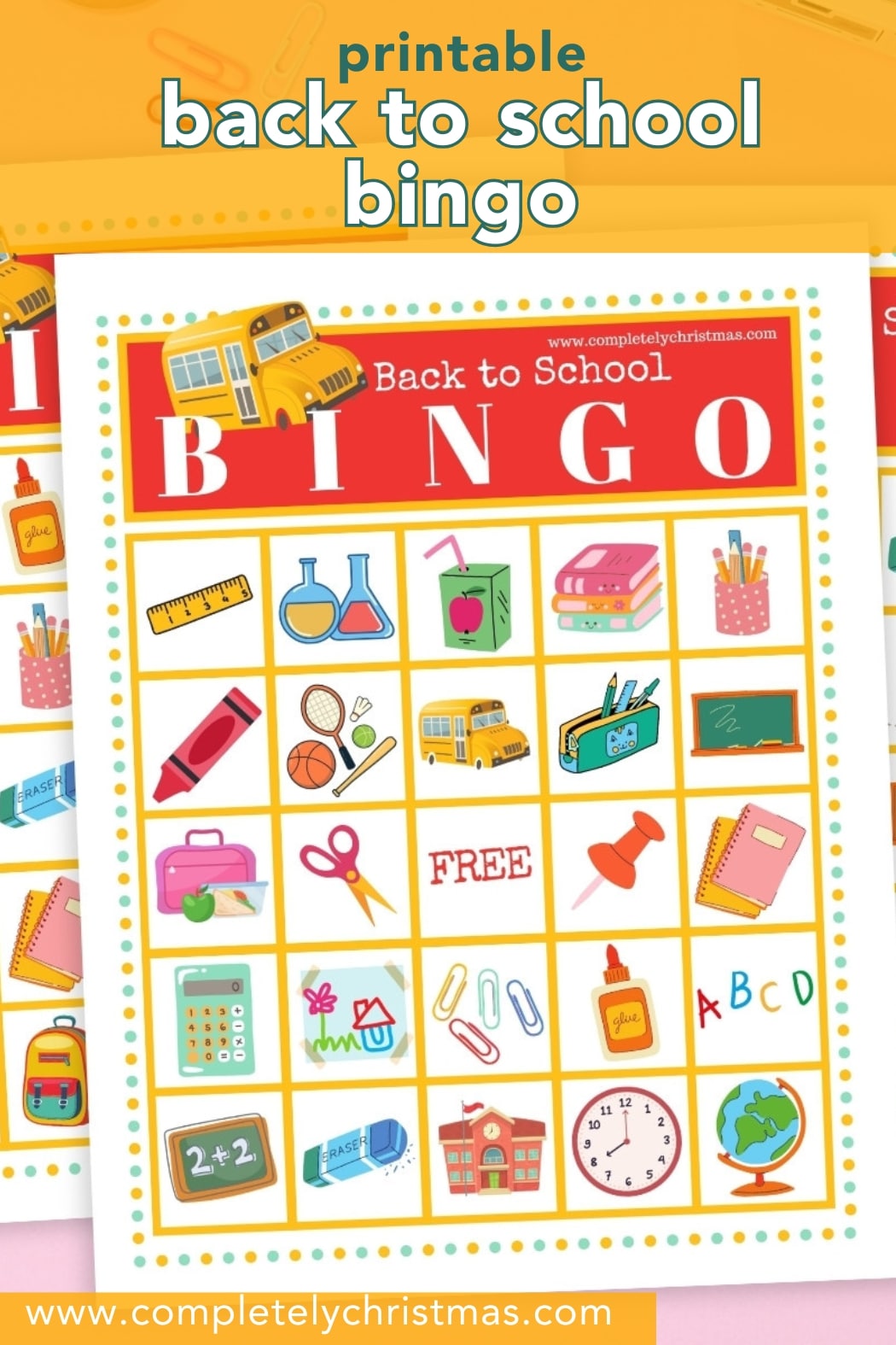 Back to School Bingo Printable - Completely Christmas
